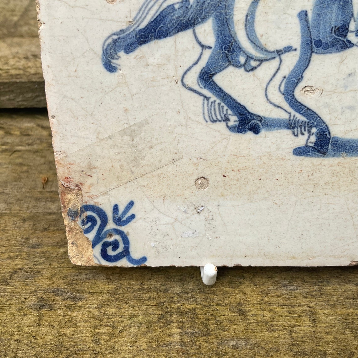 17th Century Dellft Tile of a Soldier on Horseback, Circa 1650 - Etsy