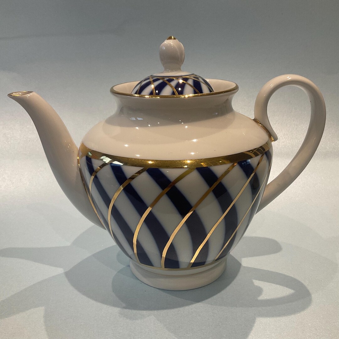 Lomonosov Cobalt Net Porcelain Teapot - Etsy