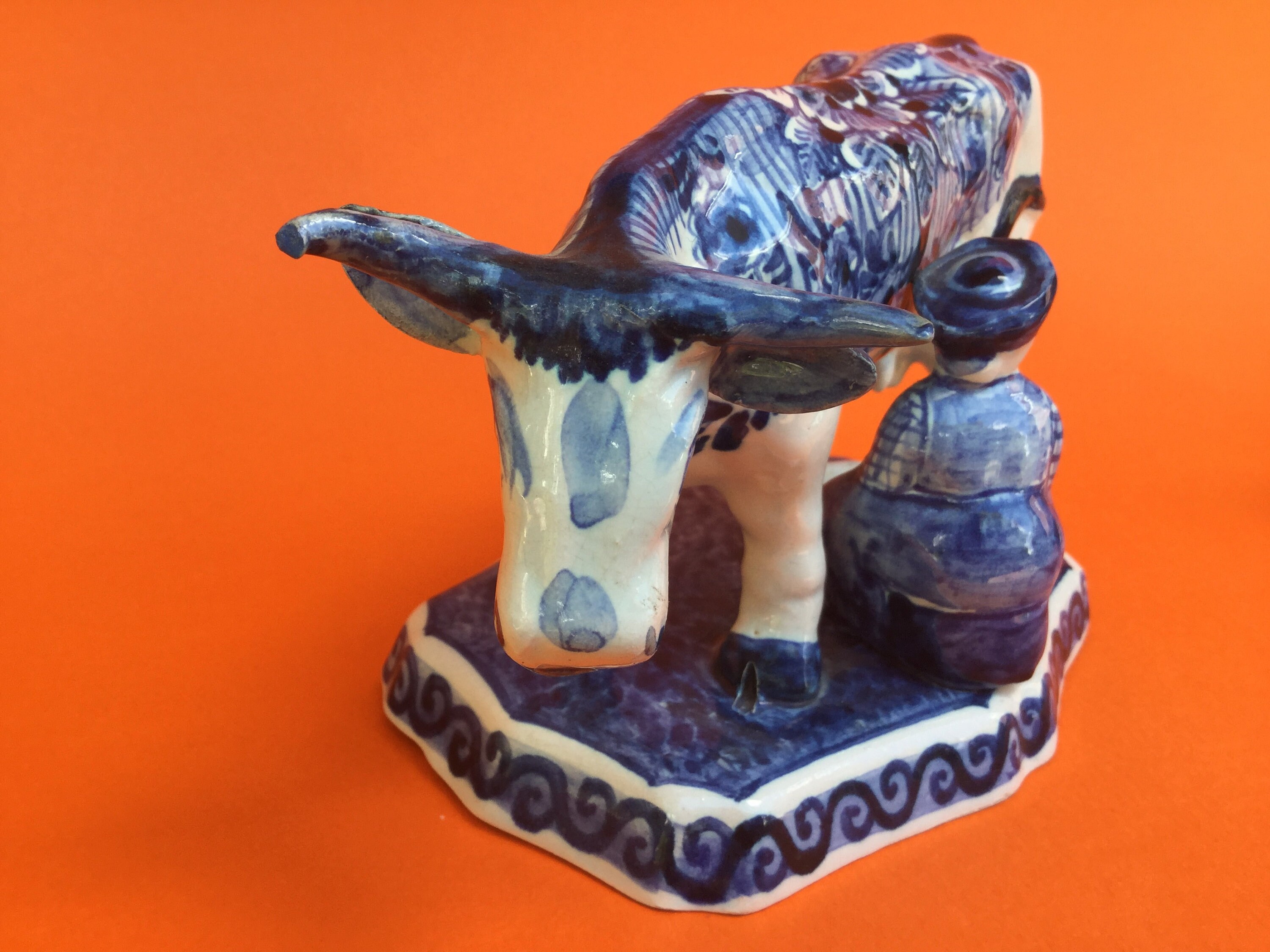 Oud Delft Delftware Figure of a Cow Being Milked. This Dates - Etsy