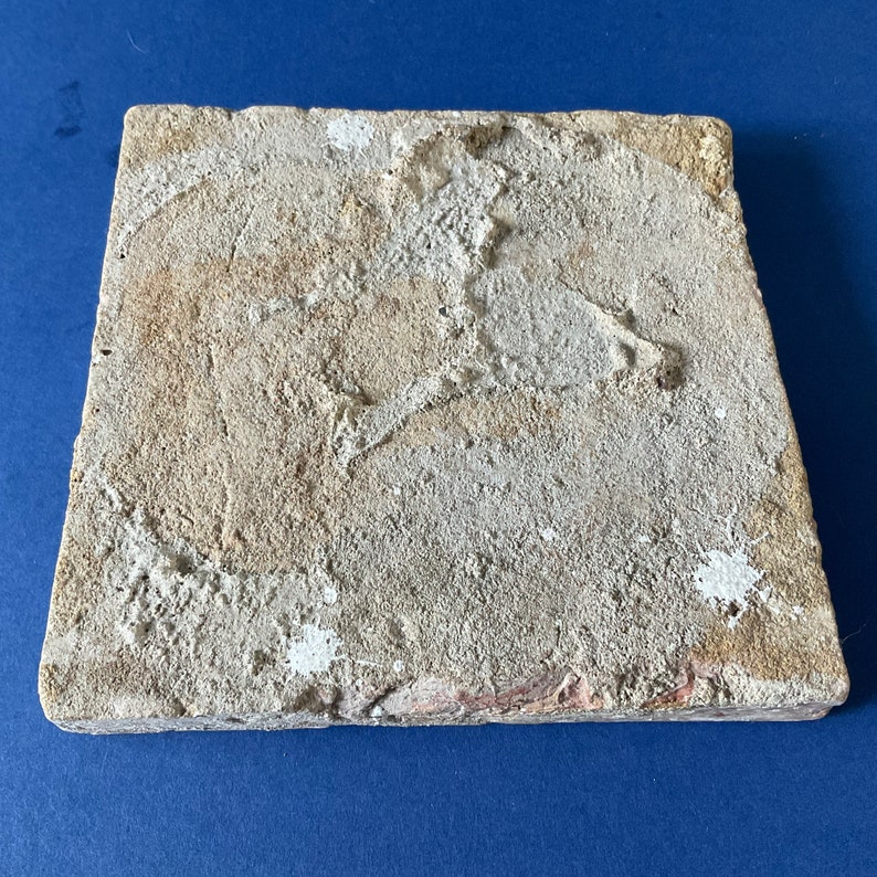 Very Early Delft Kwadraat Tile (quadrant or Lozenge Tile) of a Wolf ...