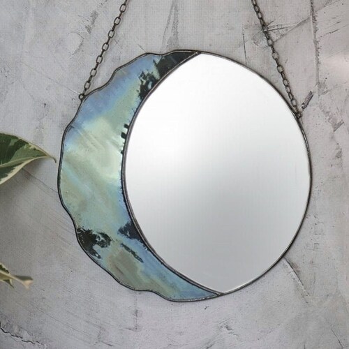 Stained Glass Sun Mirror Room Decor Author's Handmade Home | Etsy