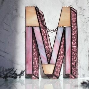 Stained Glass Letters for Home and Holiday Decor in Warm Pink Purple ...