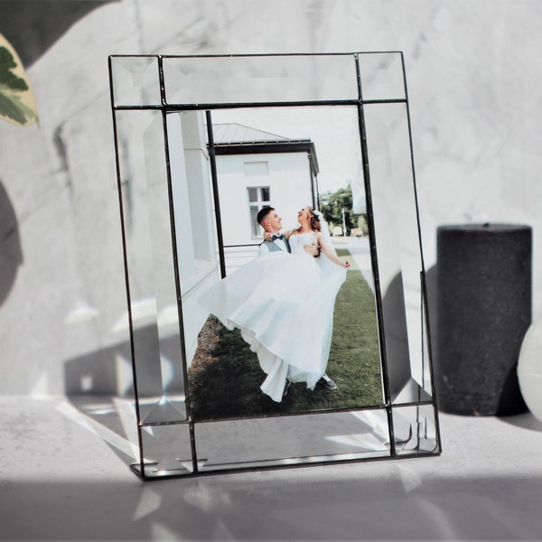 Beveled Glass Picture Frame - Etsy