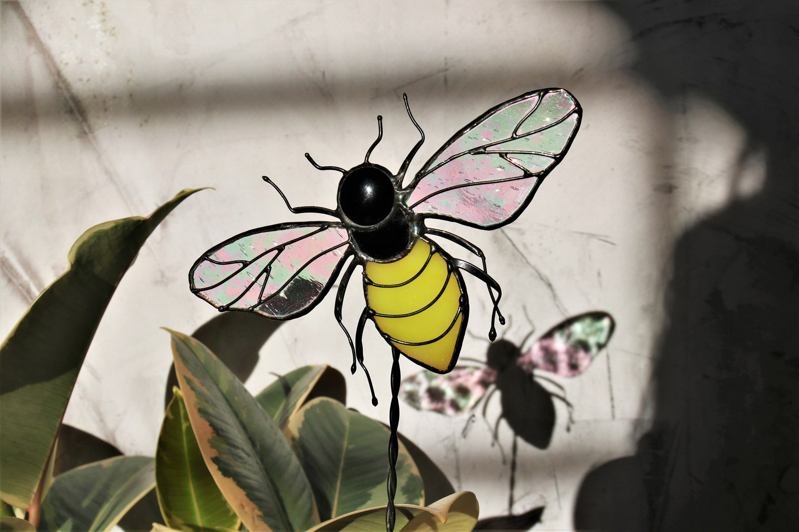 Stained Glass Bee Decor for Home Flowers and Garden - Etsy