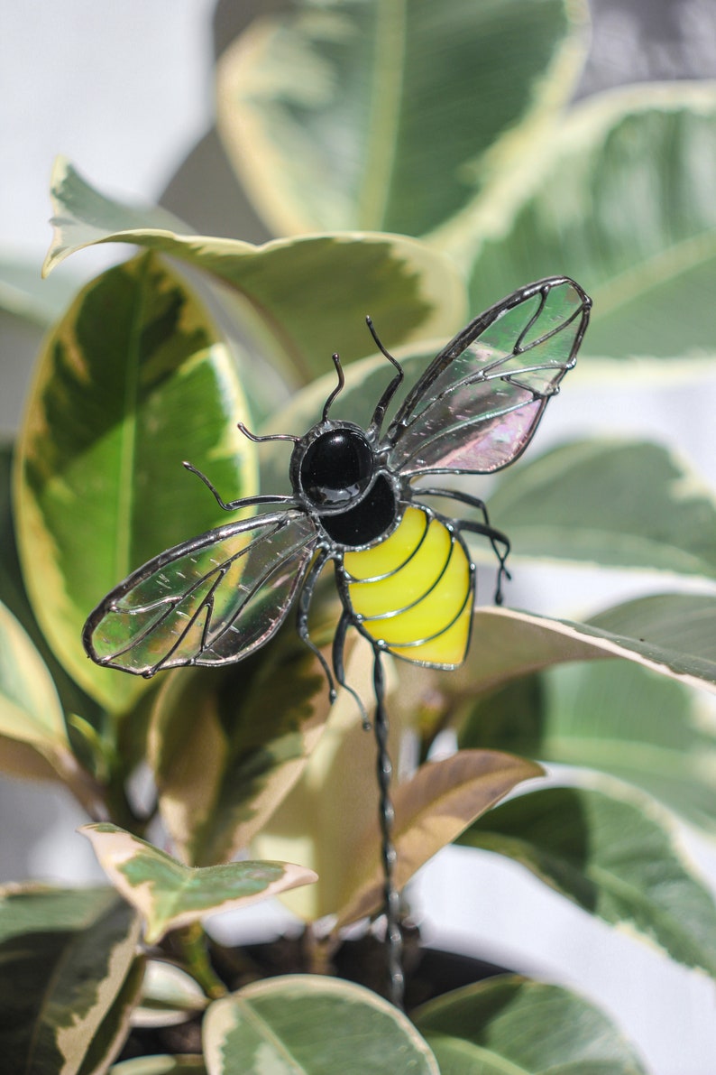 Stained Glass Bee Decor for Home Flowers and Garden - Etsy