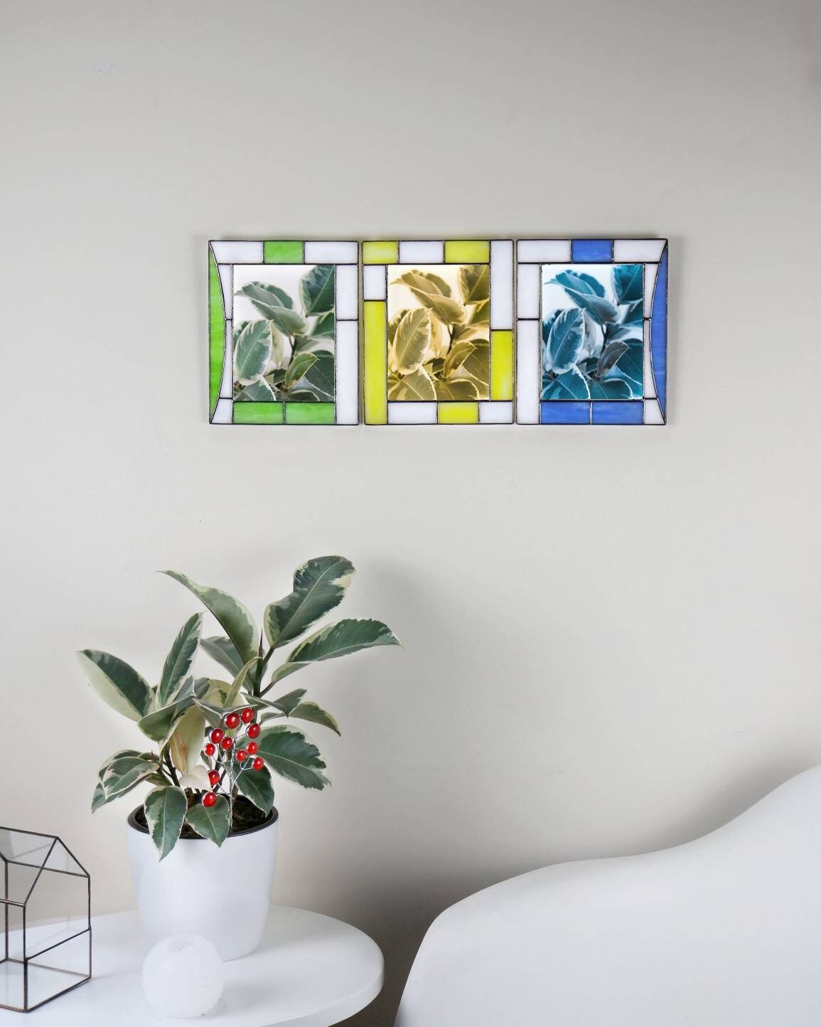 Stained Glass Photo Frame Blue Color Bright Stylish - Etsy