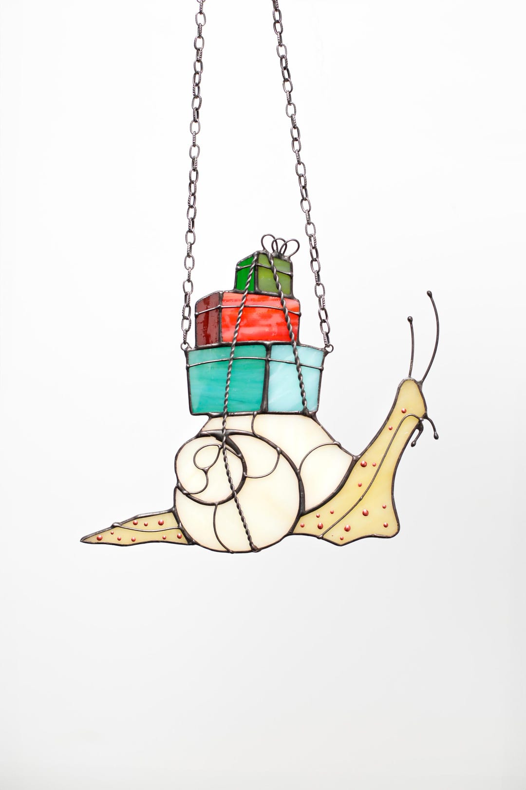 Suncatcher Snail Stained Glass Window Hangings Christmas Decor Sun ...