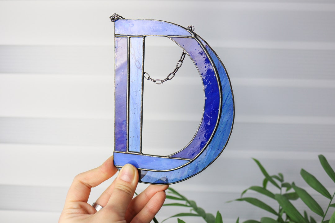 Stained Glass Letters for Home and Holiday Decor in Blue Colors Author ...
