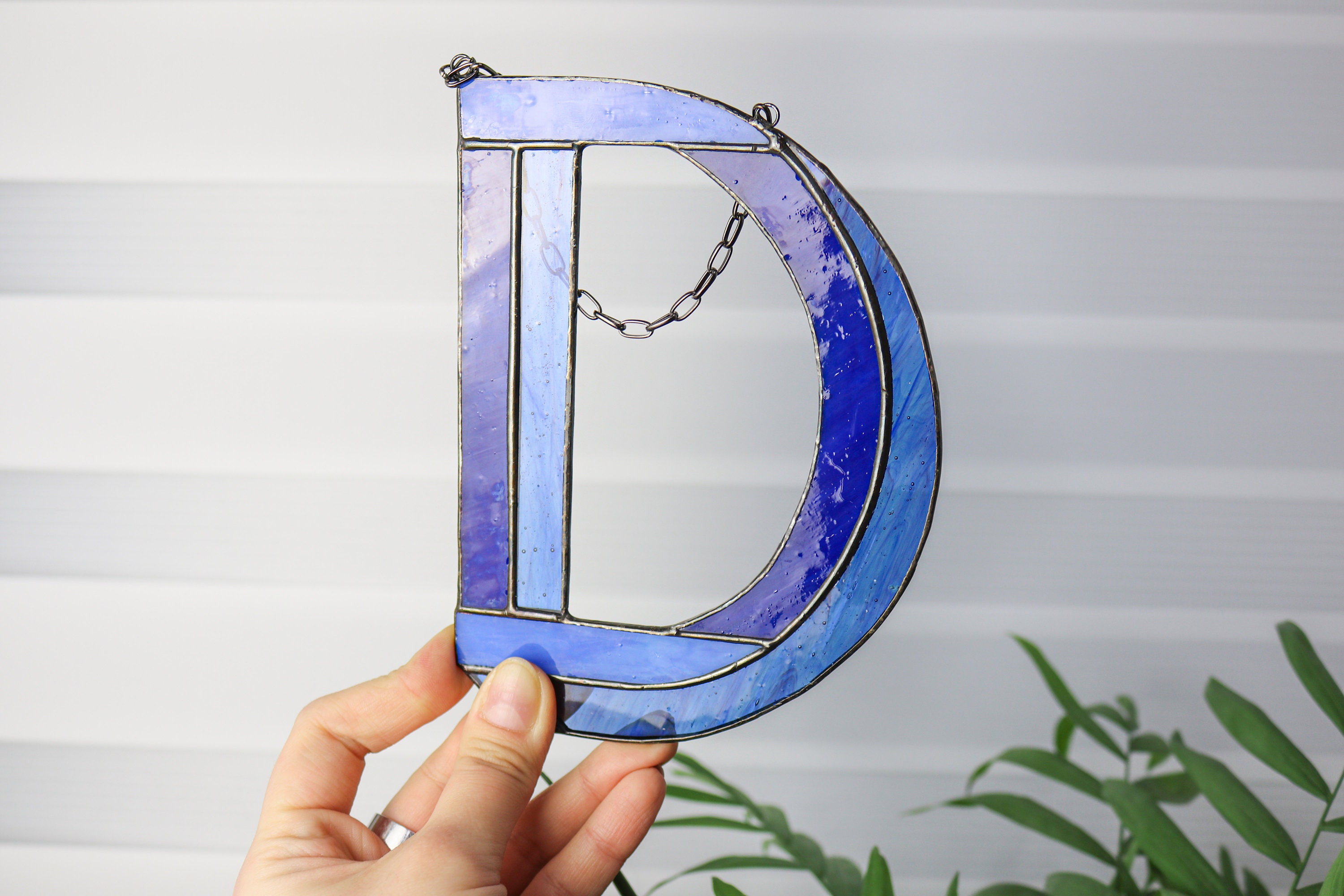 Stained Glass Letters for Home and Holiday Decor in Blue - Etsy