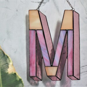 Stained Glass Letters for Home and Holiday Decor in Warm Pink Purple ...