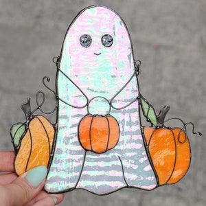 Suncatcher Ghost and Pumpkin Funny Halloween Decor Casper the Friendly ...