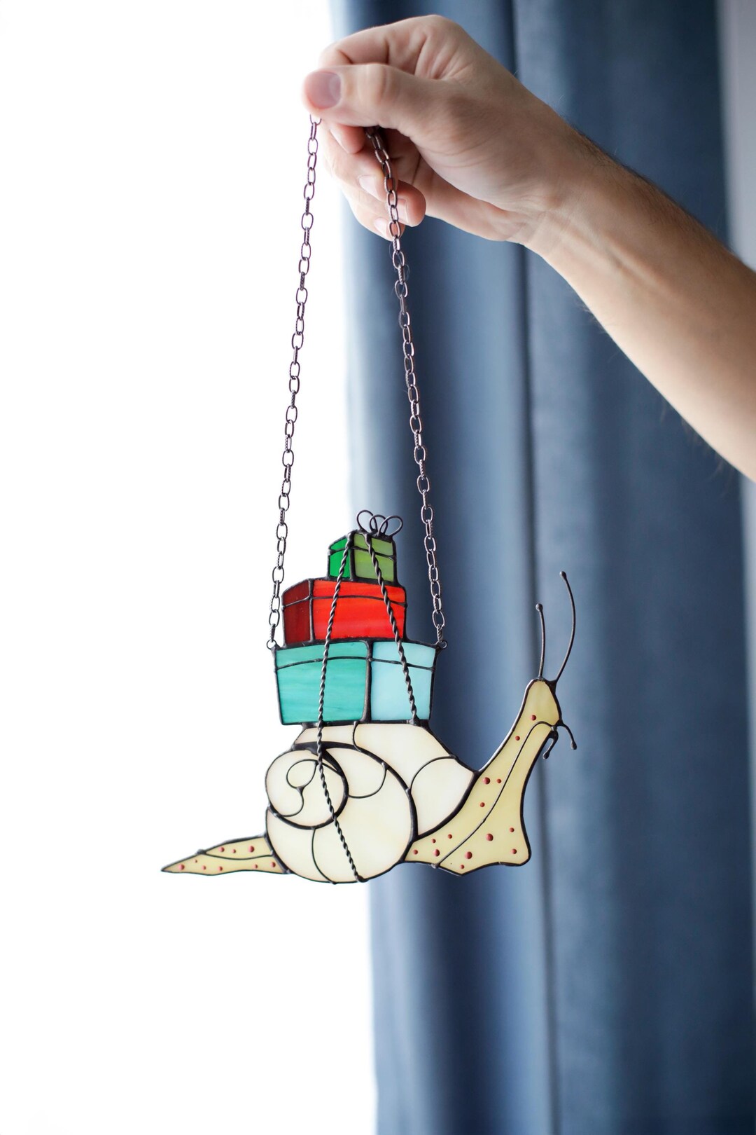 Suncatcher Snail Stained Glass Window Hangings Sun Catcher Сhristmas ...