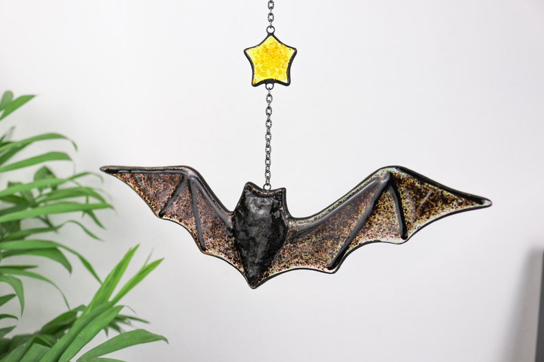 Suncatcher Bats With Stars Stained Glass Bats Suncatcher Bats - Etsy