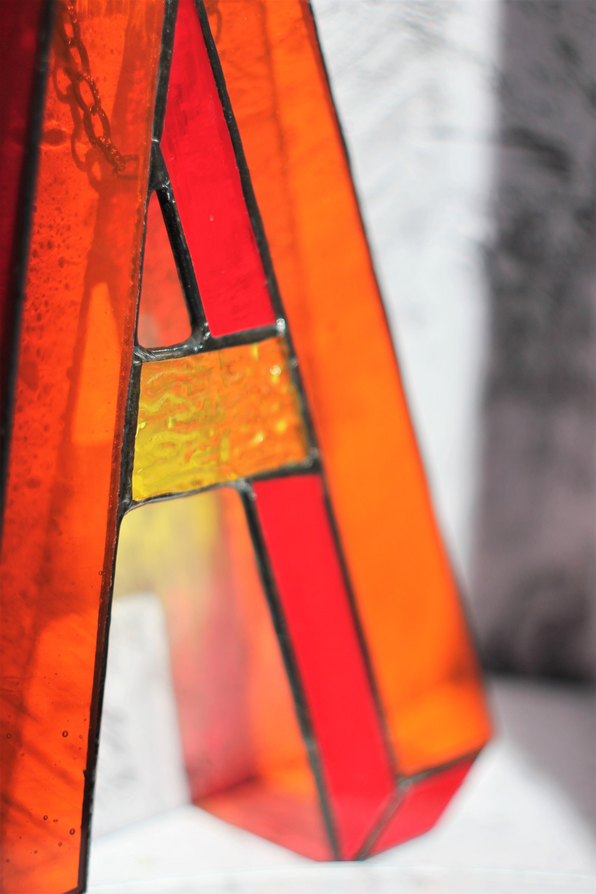 Custom Stained Glass Letters in Warm Shades Red Orange Yellow - Etsy UK