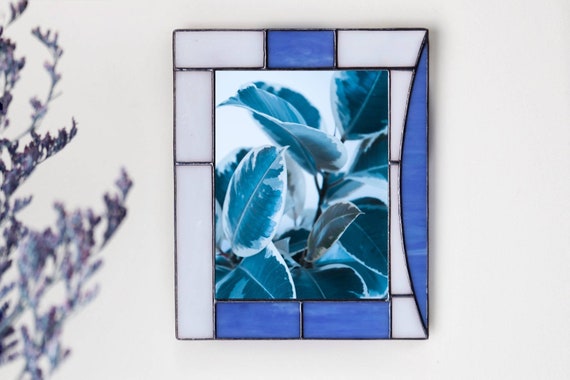 Stained Glass Photo Frame Blue Color Bright Stylish - Etsy