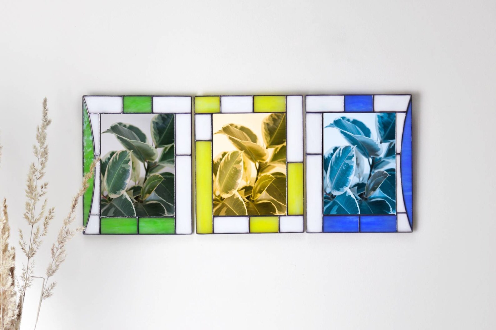 Stained Glass Photo Frame Blue Color Bright Stylish - Etsy
