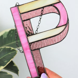 Stained Glass Letters for Home and Holiday Decor in Warm Pink Purple ...