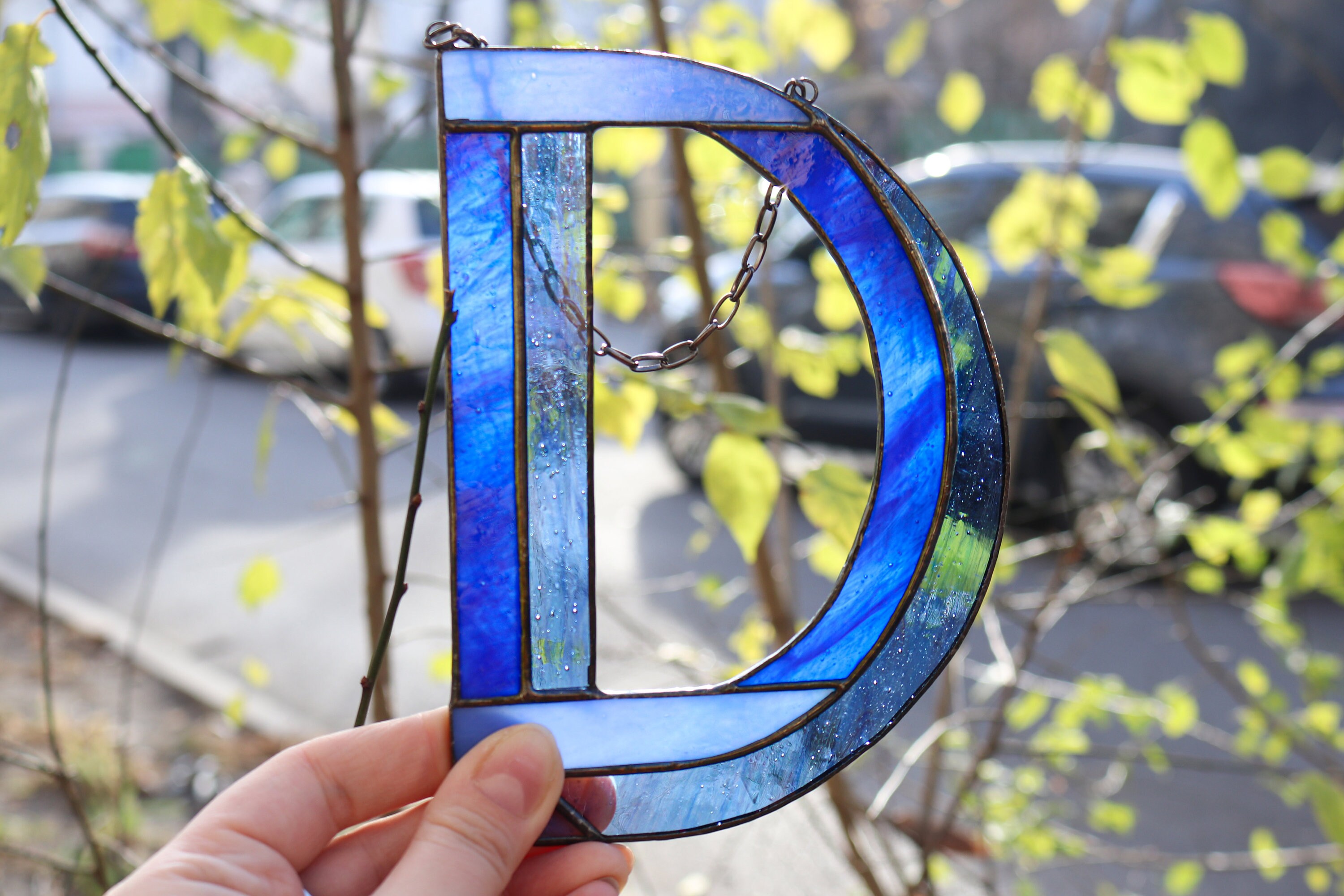 Stained Glass Letters for Home and Holiday Decor in Blue - Etsy