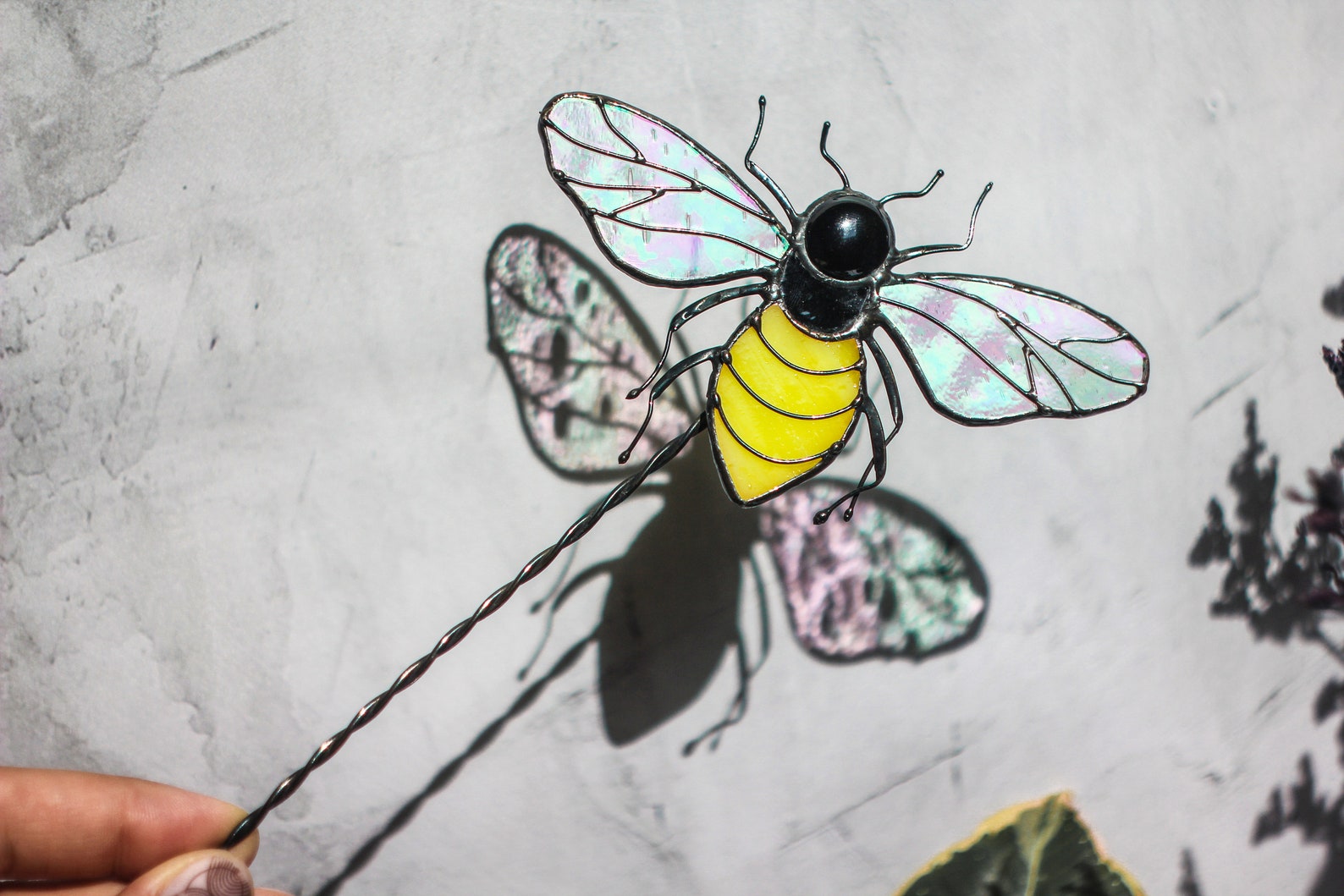Stained Glass Bee Decor for Home Flowers and Garden - Etsy