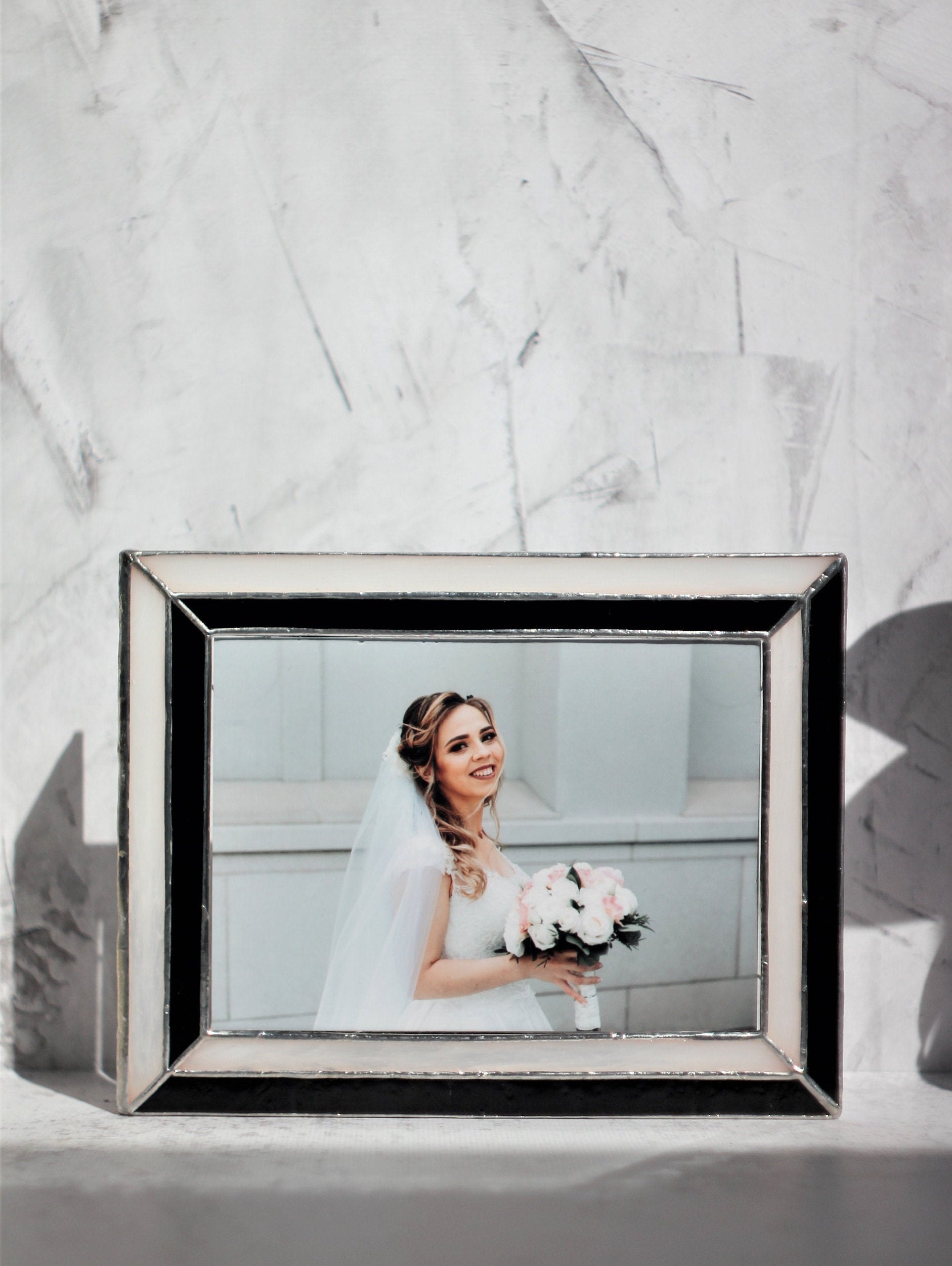 Photo Frame Stained Glass Black and White Minimalism Stylish - Etsy