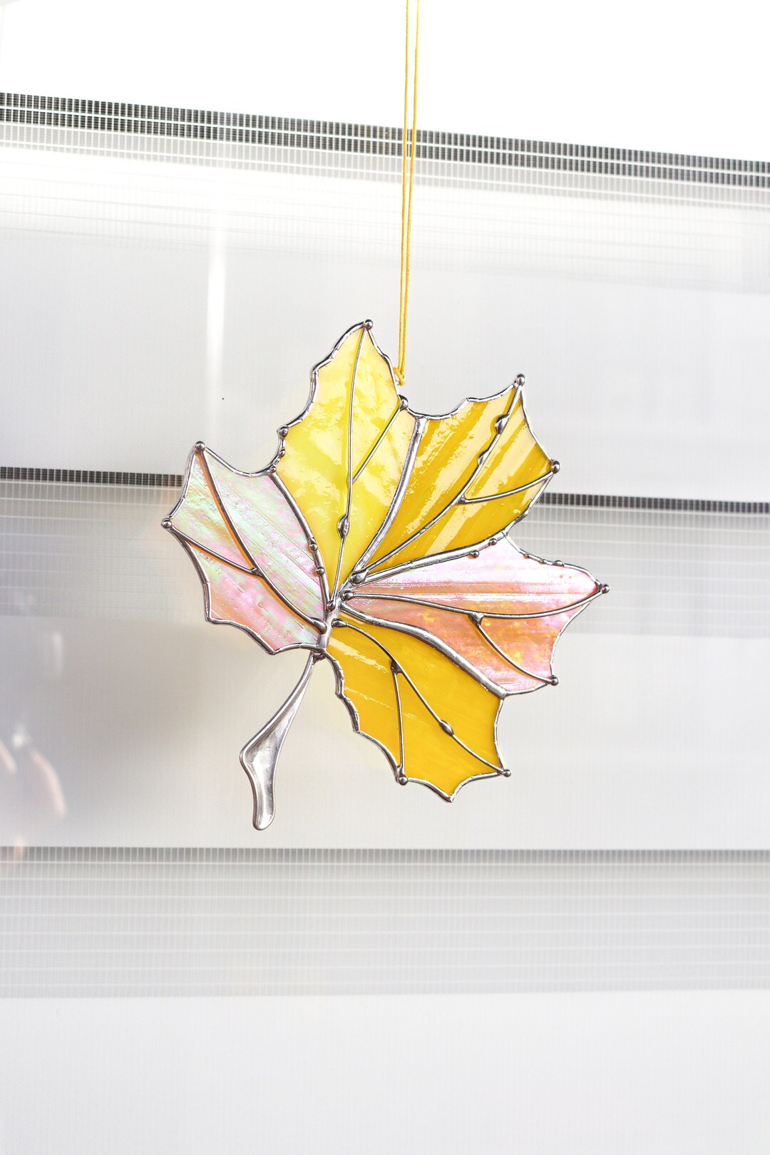 Suncatcher Maple Leaf Stained Glass Maple Leaf Canadian Maple Decor ...