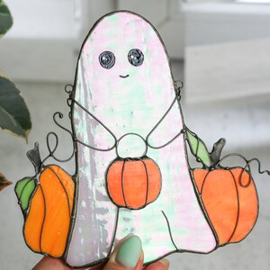 Suncatcher Ghost and Pumpkin Funny Halloween Decor Casper the | Etsy