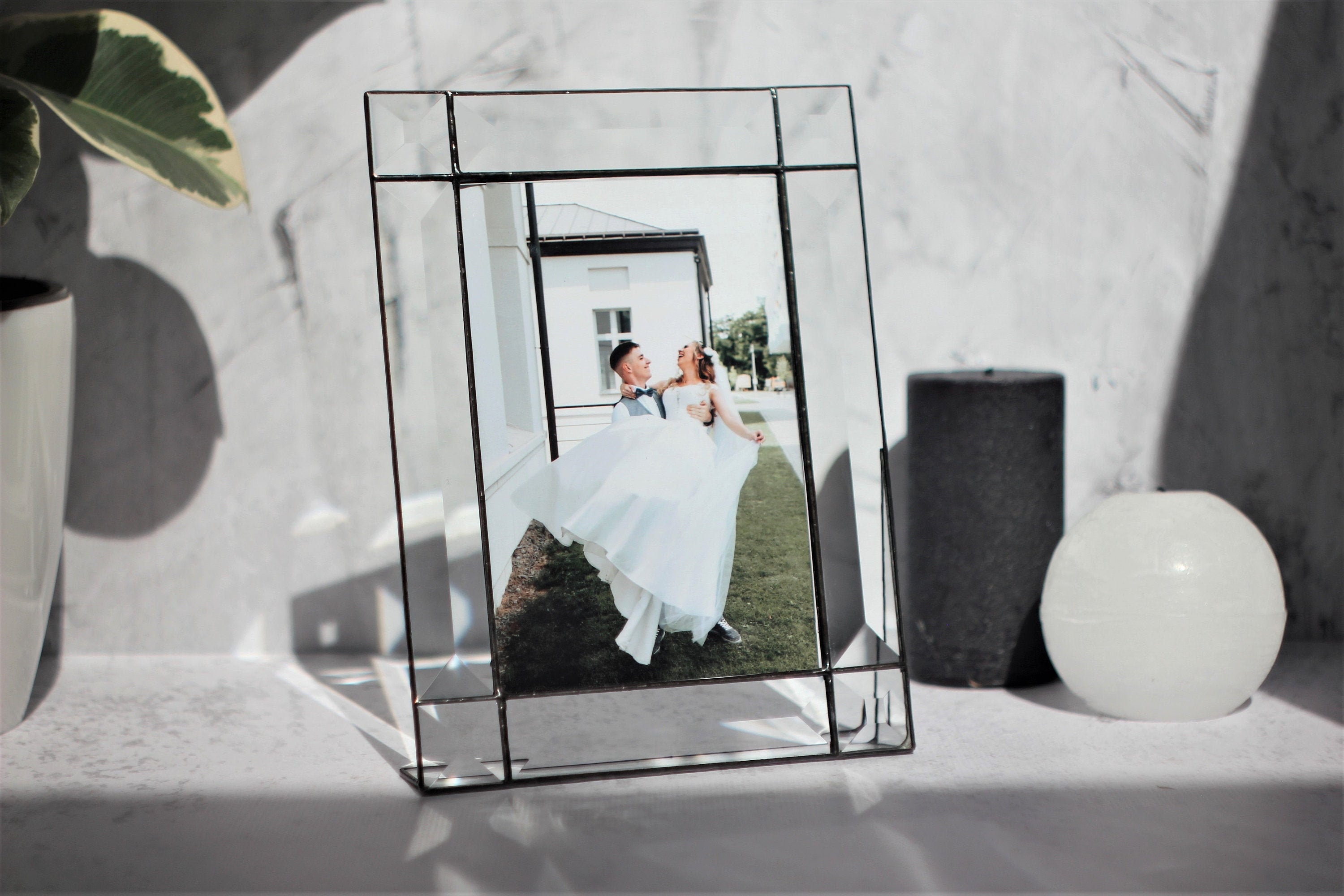 Photo Frame Faceted Stained Glass Perfect Author's Design and Handmade ...