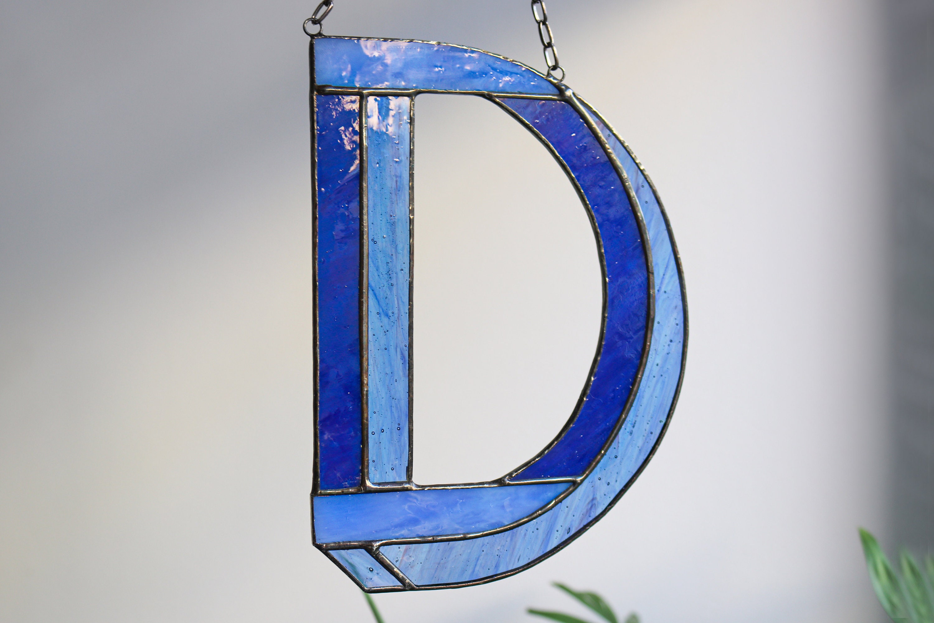 Stained Glass Letters for Home and Holiday Decor in Blue - Etsy