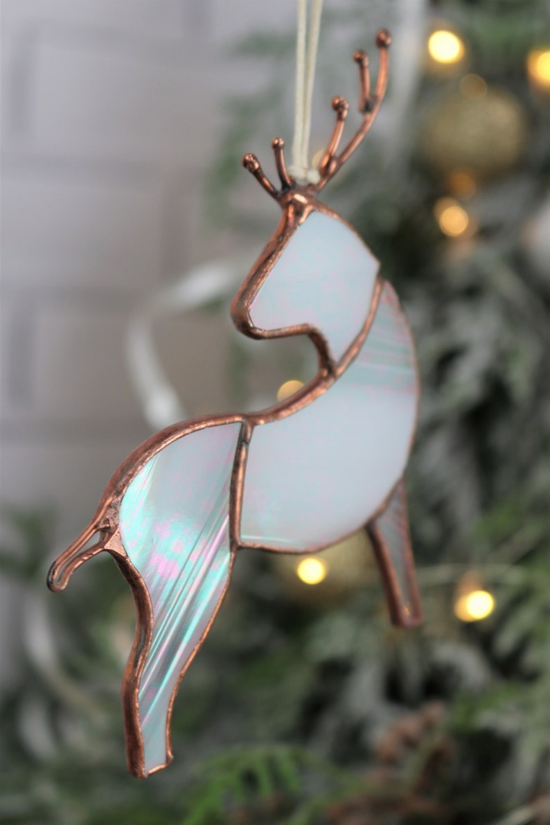 Stained Glass Deer Iridized Glass Suncatchers Home Decor Beer | Etsy UK