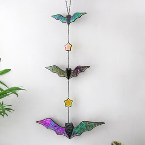 Suncatcher Bats With Stars Stained Glass Bats Suncatcher Bats - Etsy