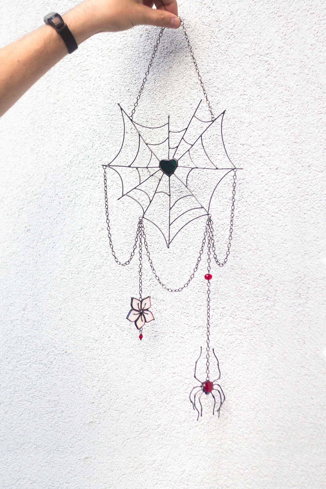 Gothic Decor Cobwebs Spider Sakura Dreamcatcher Stained Glass ...
