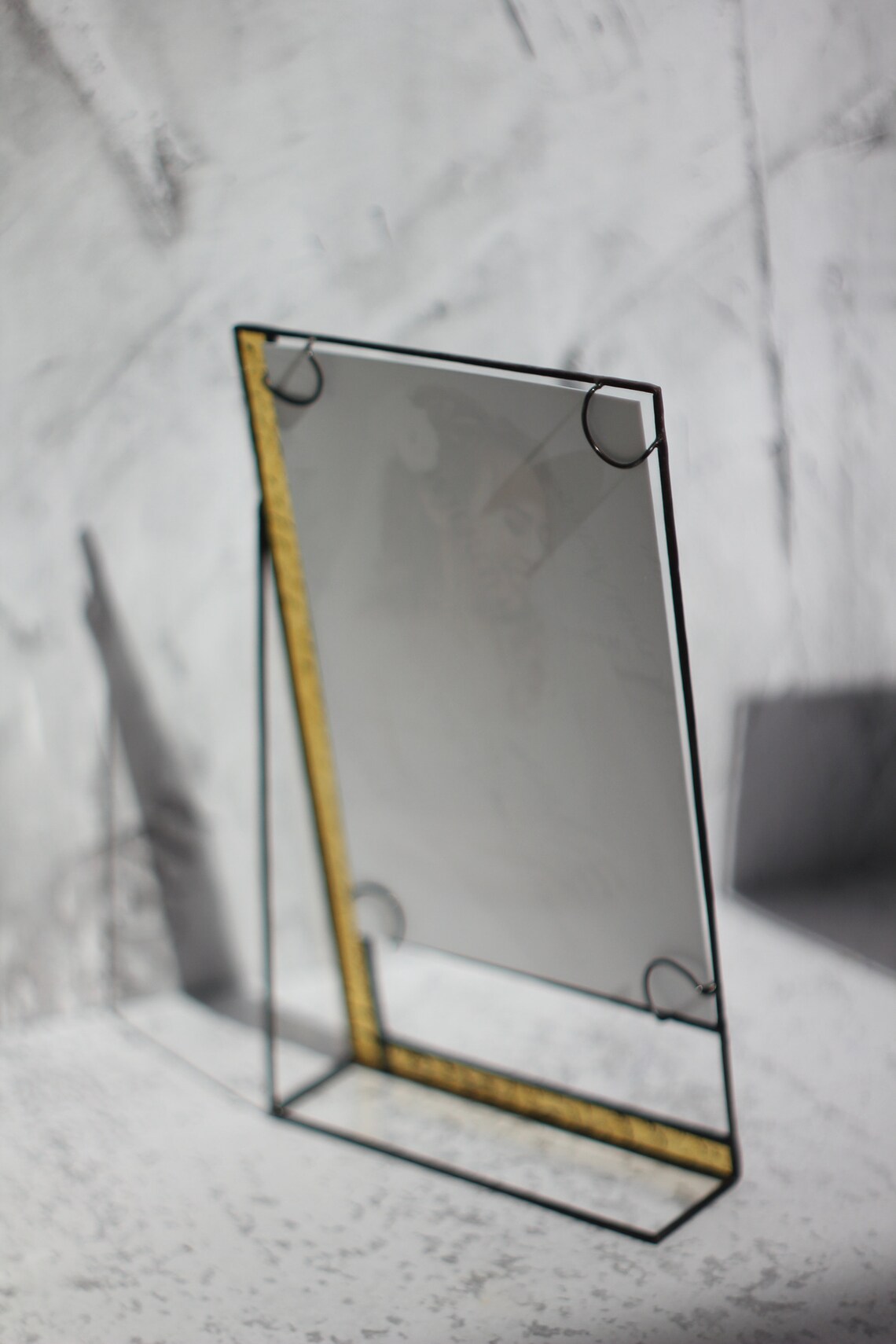 Photo Frame Stained Glass Yellow Transparent Glass Minimalism - Etsy