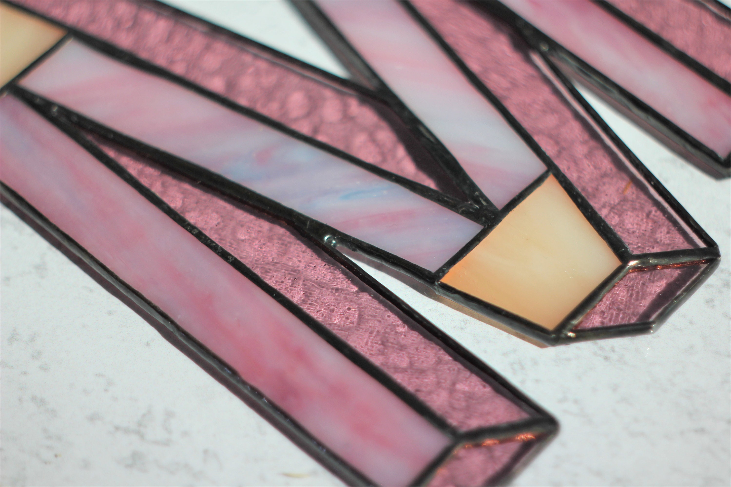 Stained glass letters for home and holiday decor In warm pink | Etsy