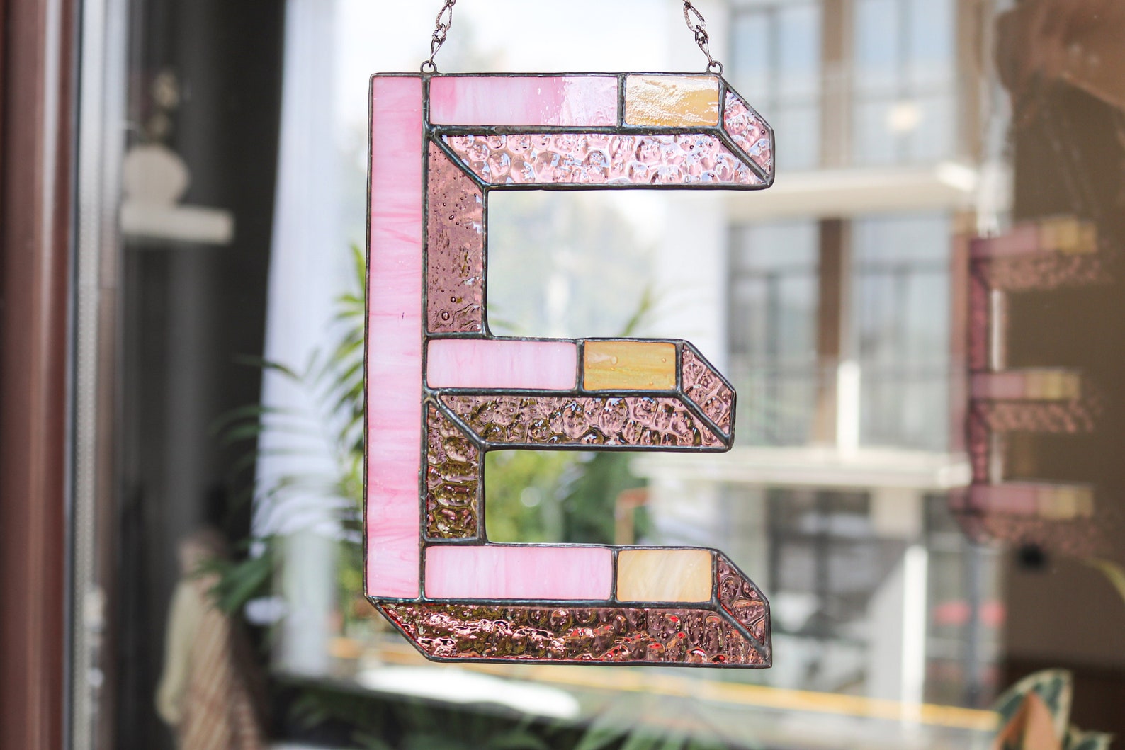 Stained Glass Letters for Home and Holiday Decor in Warm Pink - Etsy