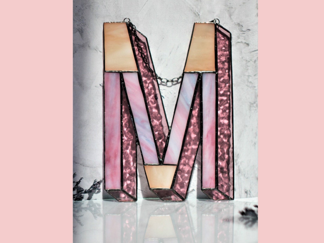 Stained Glass Letters for Home and Holiday Decor in Warm Pink Purple ...