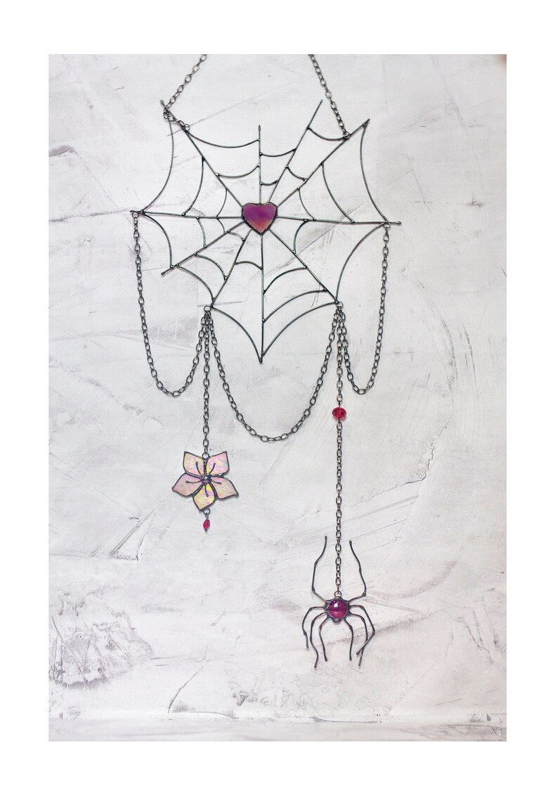 Gothic Decor Cobwebs Spider Sakura Dreamcatcher Stained Glass - Etsy Canada