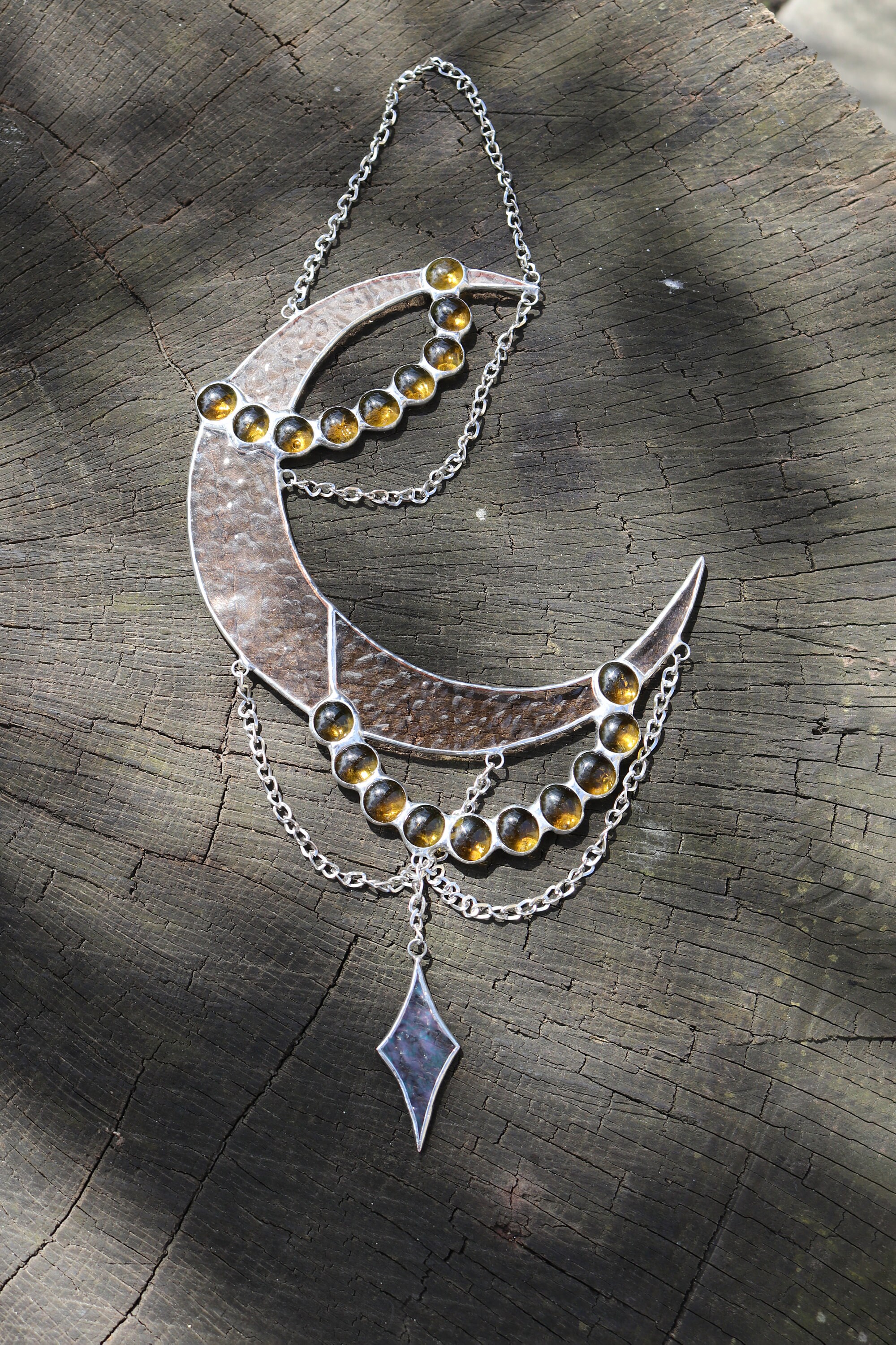 Suncatcher Moon With Star Stained Glass Wall Decor for Home - Etsy