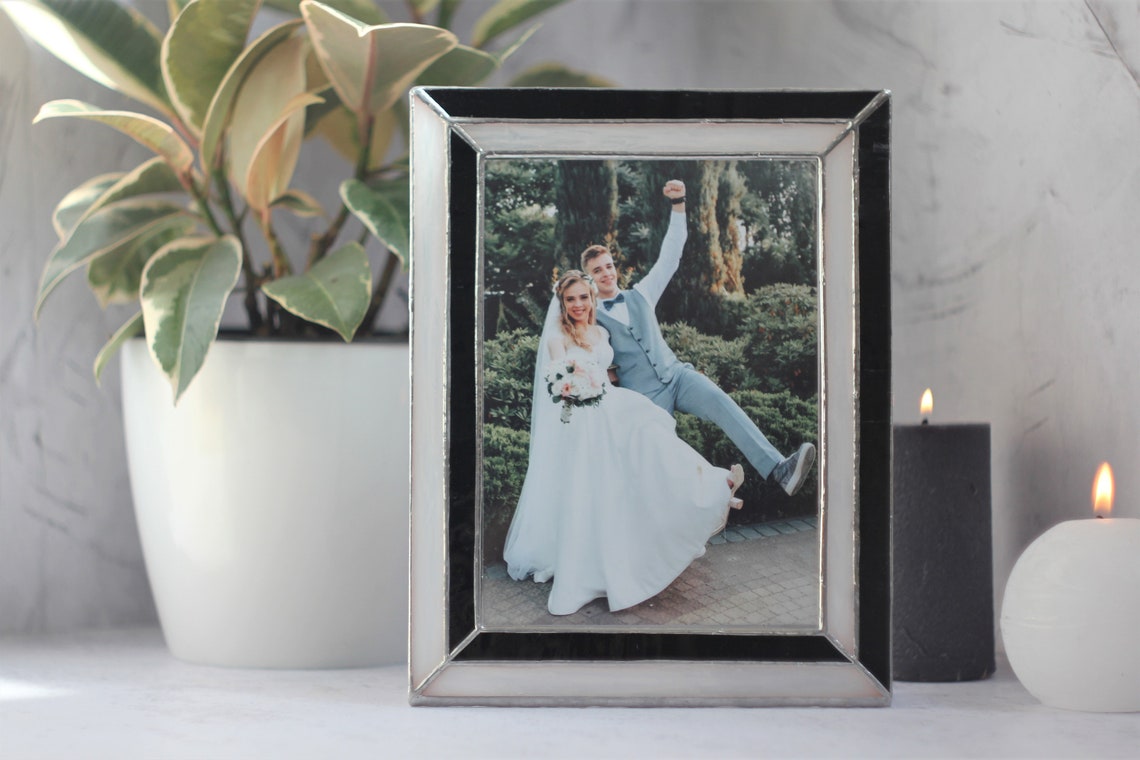 Photo Frame Stained Glass Black and White Minimalism Stylish - Etsy