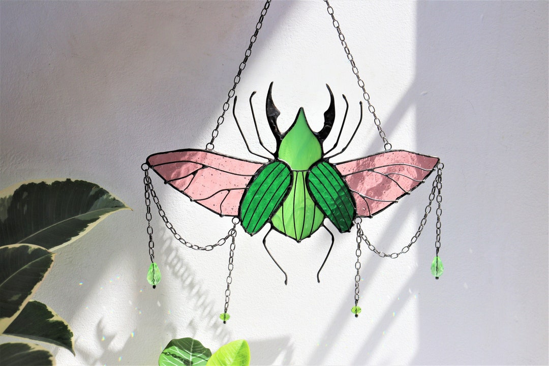 Suncatcher Insect Stained Glass Window Hangings Unique Home Decor ...