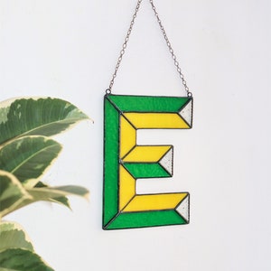 Stained Glass Letters Custom Green and Yellow Letters Author's Design ...
