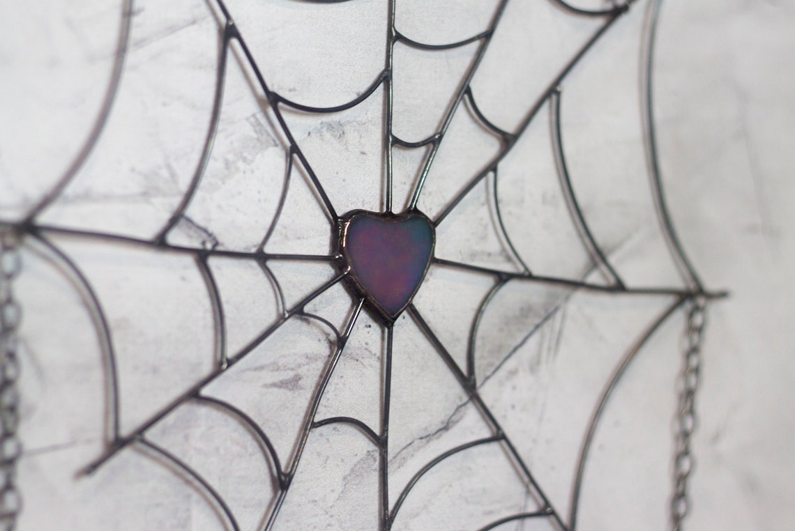 Gothic Decor Cobwebs Spider Sakura Dreamcatcher Stained Glass ...