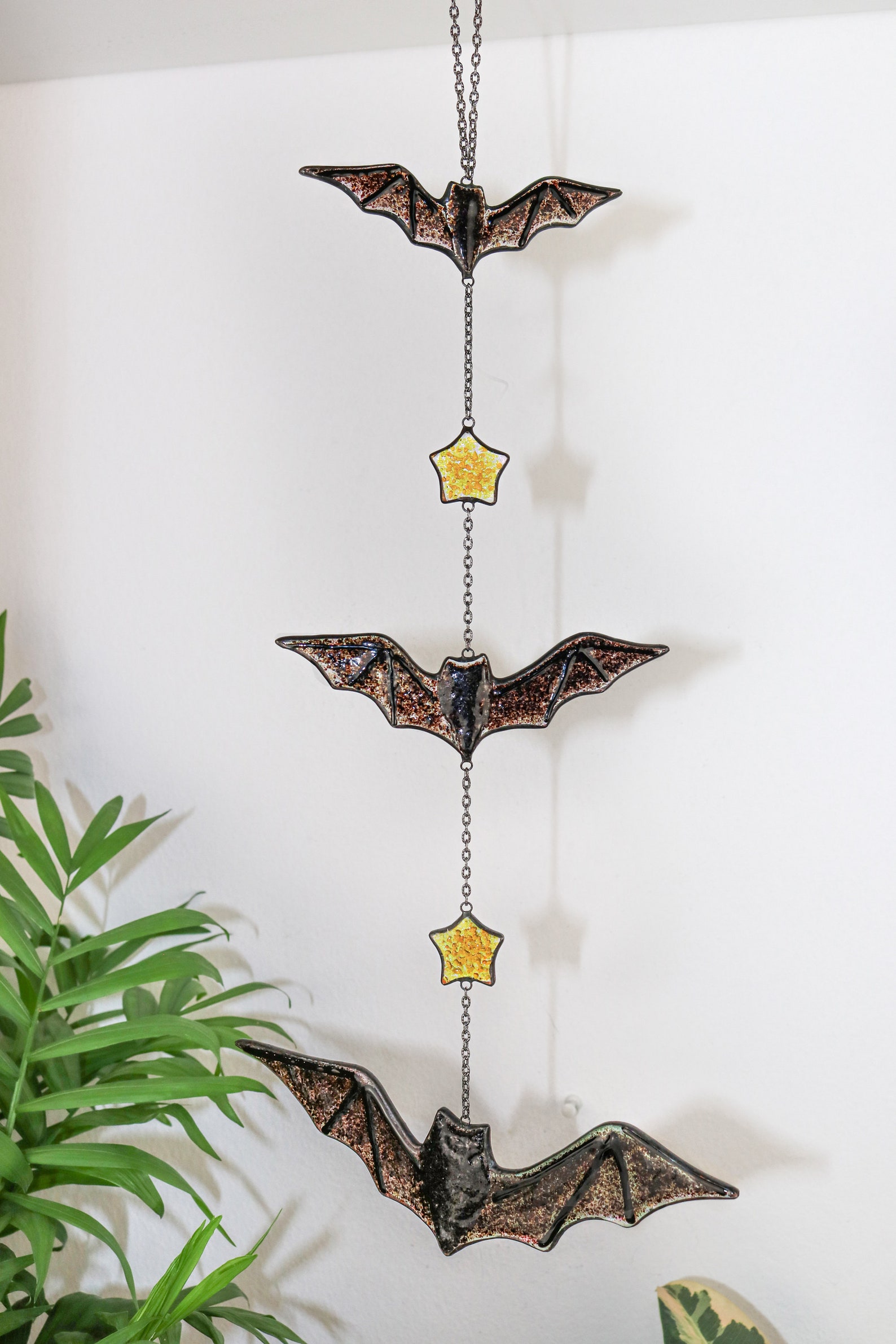 Suncatcher Bats With Stars Stained Glass Bats Suncatcher Bats | Etsy