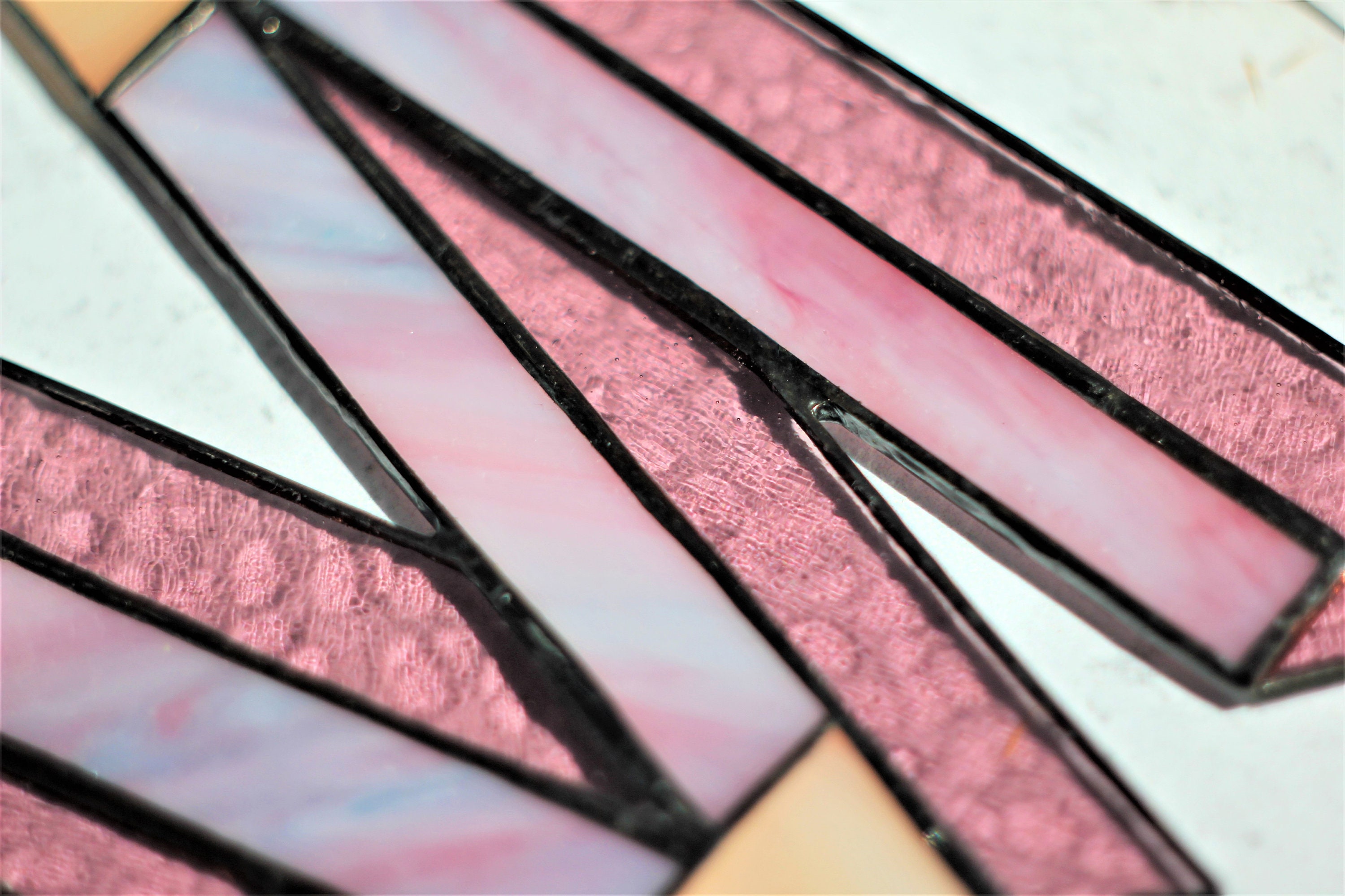 Stained glass letters for home and holiday decor In warm pink | Etsy