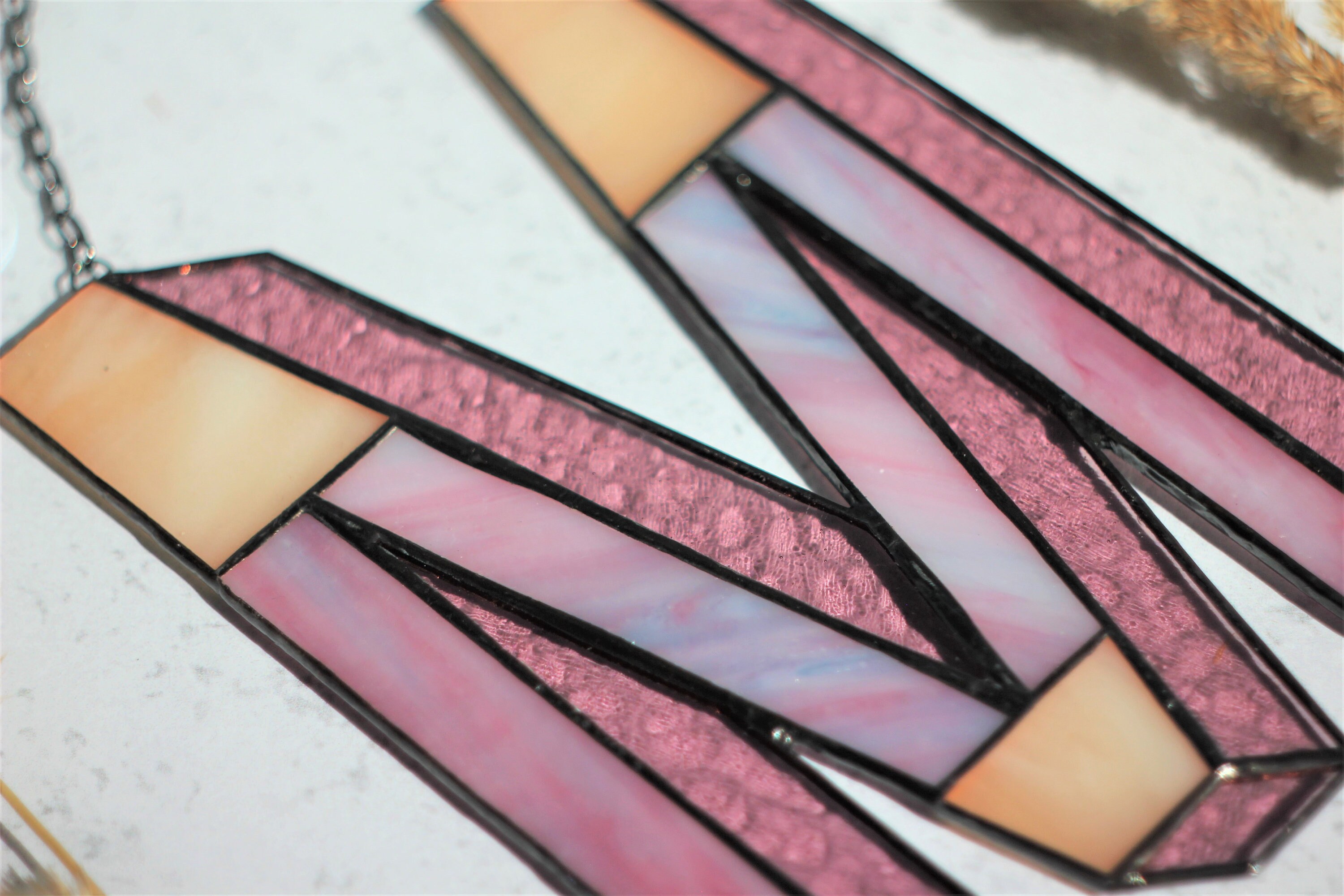 Stained Glass Letters for Home and Holiday Decor in Warm Pink Purple ...