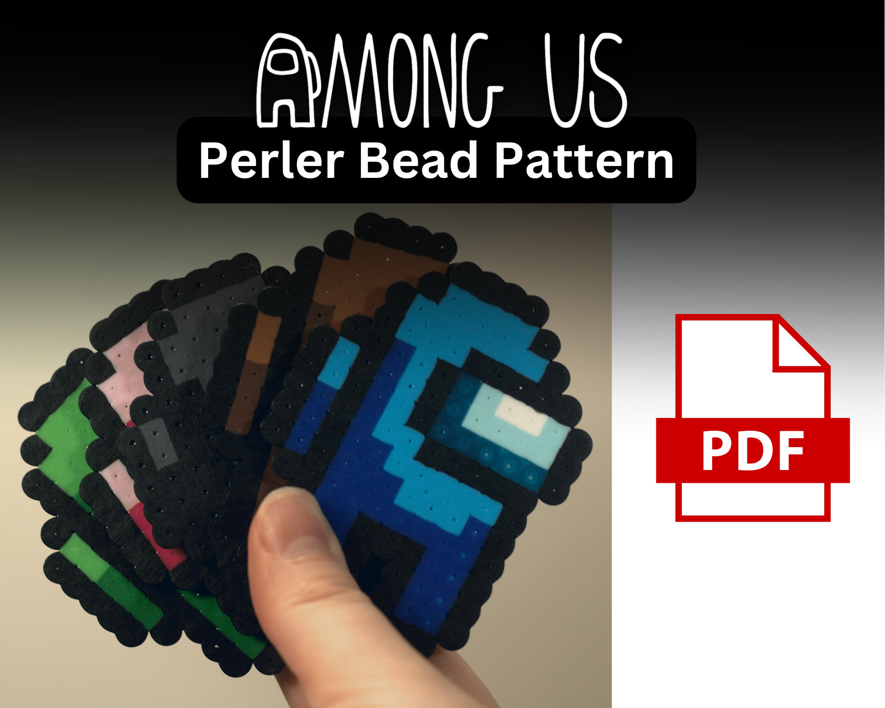 Among Us Perler Bead Kandi Pattern | 12 Colors - Etsy
