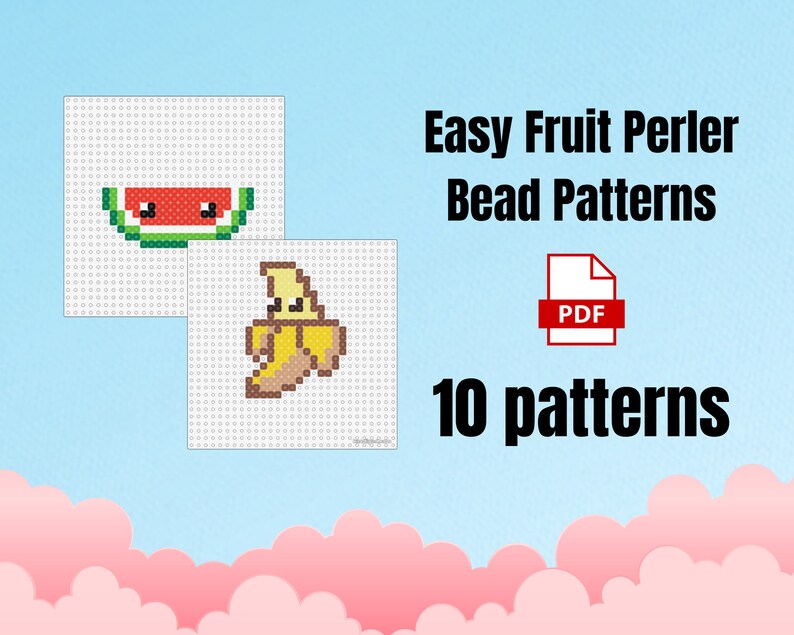 Easy Cute Kawaii Fruit Perler Bead Patterns 10 Patterns - Etsy Australia