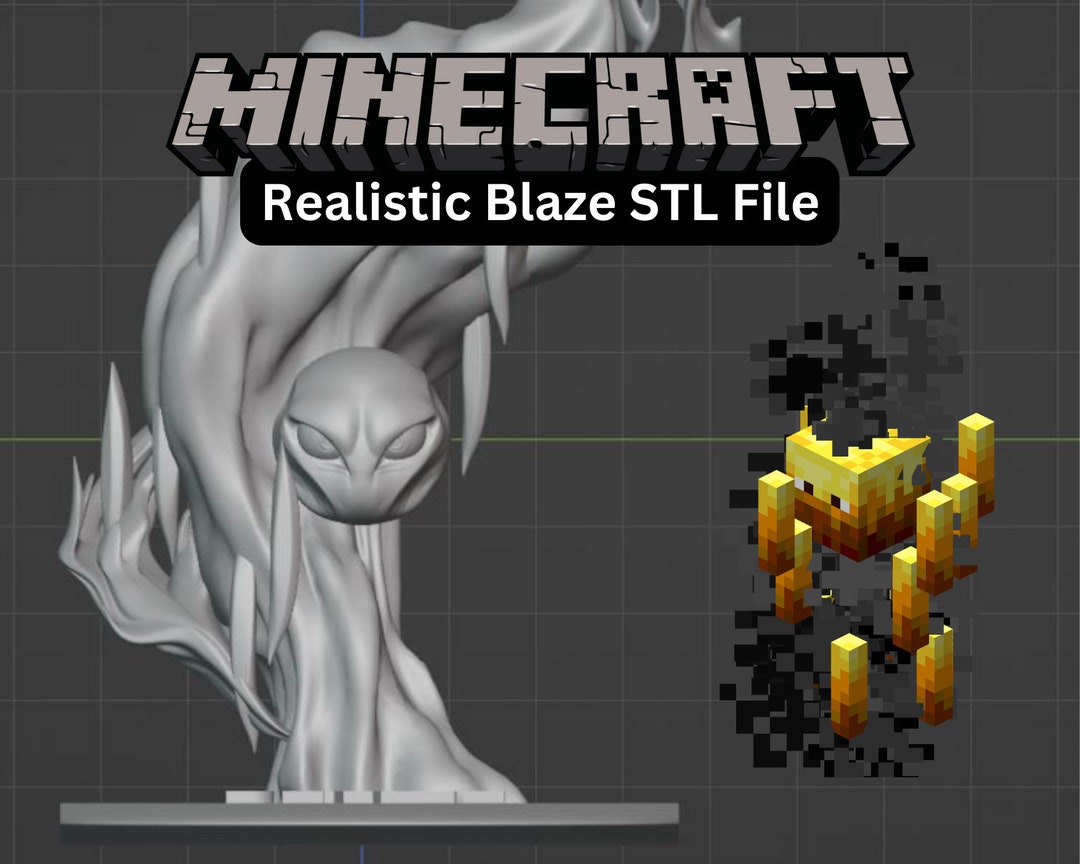 Realistic Minecraft Blaze Figure STL & Blender Files | Digital Download ...