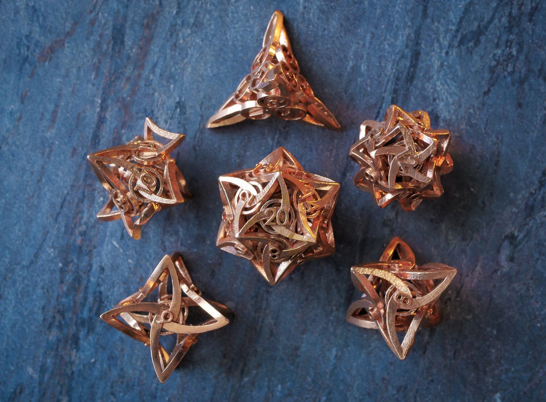 Vortex Polyhedral Dice Set Bronze 6 Pieces - Etsy