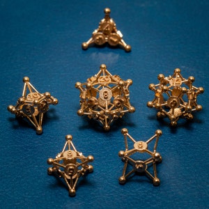 Vortex Polyhedral Dice Set Bronze 6 Pieces - Etsy