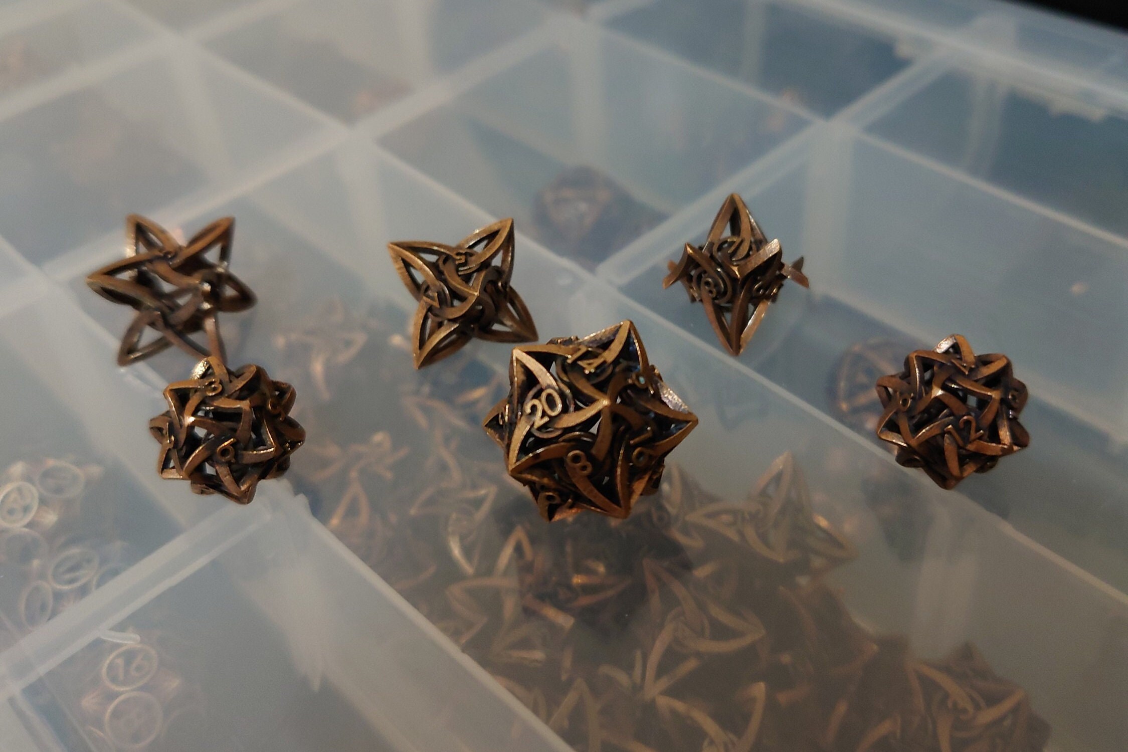 Vortex Polyhedral Dice Set Bronze 6 Pieces - Etsy